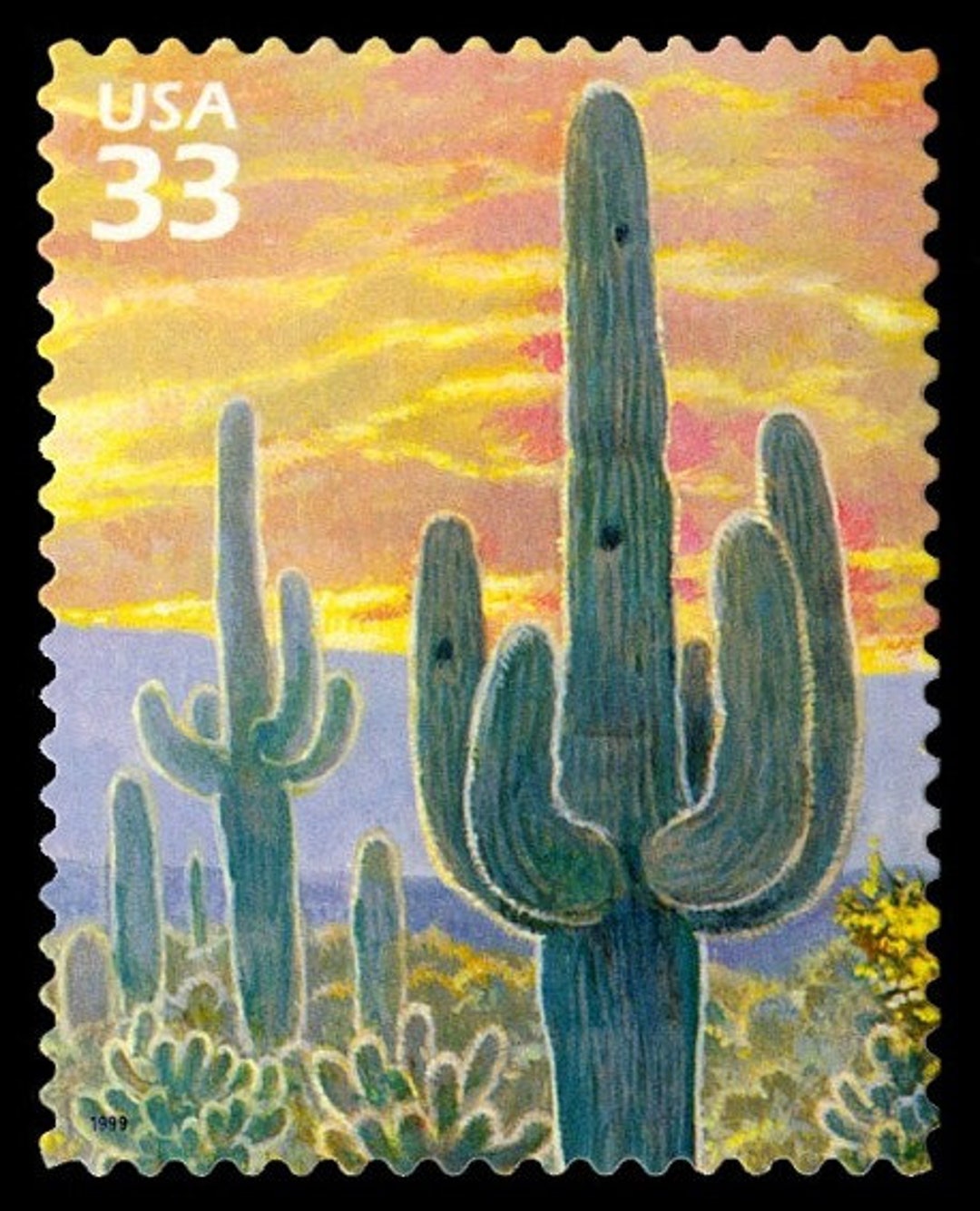 One 1 Saguaro 33c Stamp // Sonoran Desert (1st Nature of America Sheet ...