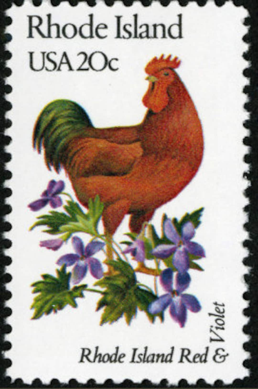 Five 5 Vintage Unused Postage Stamps - Rhode Island State Bird and ...