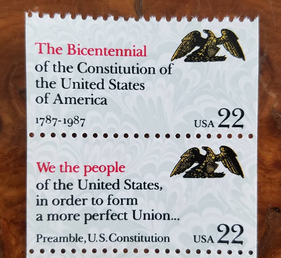 Five 5 Vintage Postage Stamps Preamble to the Constitution 22c // 22 ...