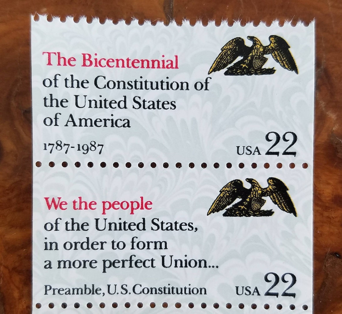 Five 5 Vintage Postage Stamps Preamble to the Constitution - Etsy
