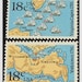 Two 2 Unused Vintage Postage Stamps Virginia Capes, 1781 18c // 18 Cent ...