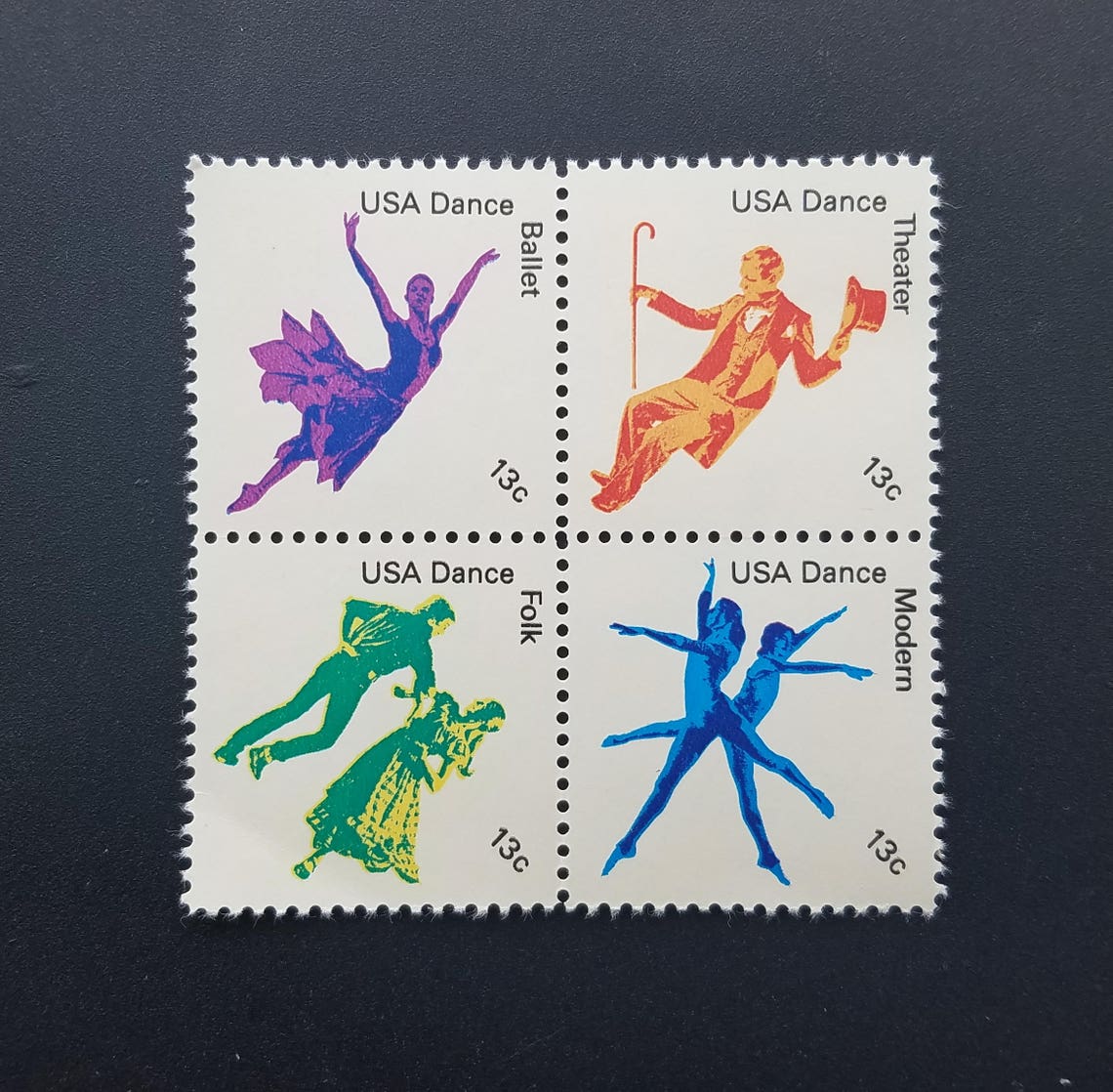 Four 4 Vintage Unused Postage Stamps American Dance // 13 - Etsy