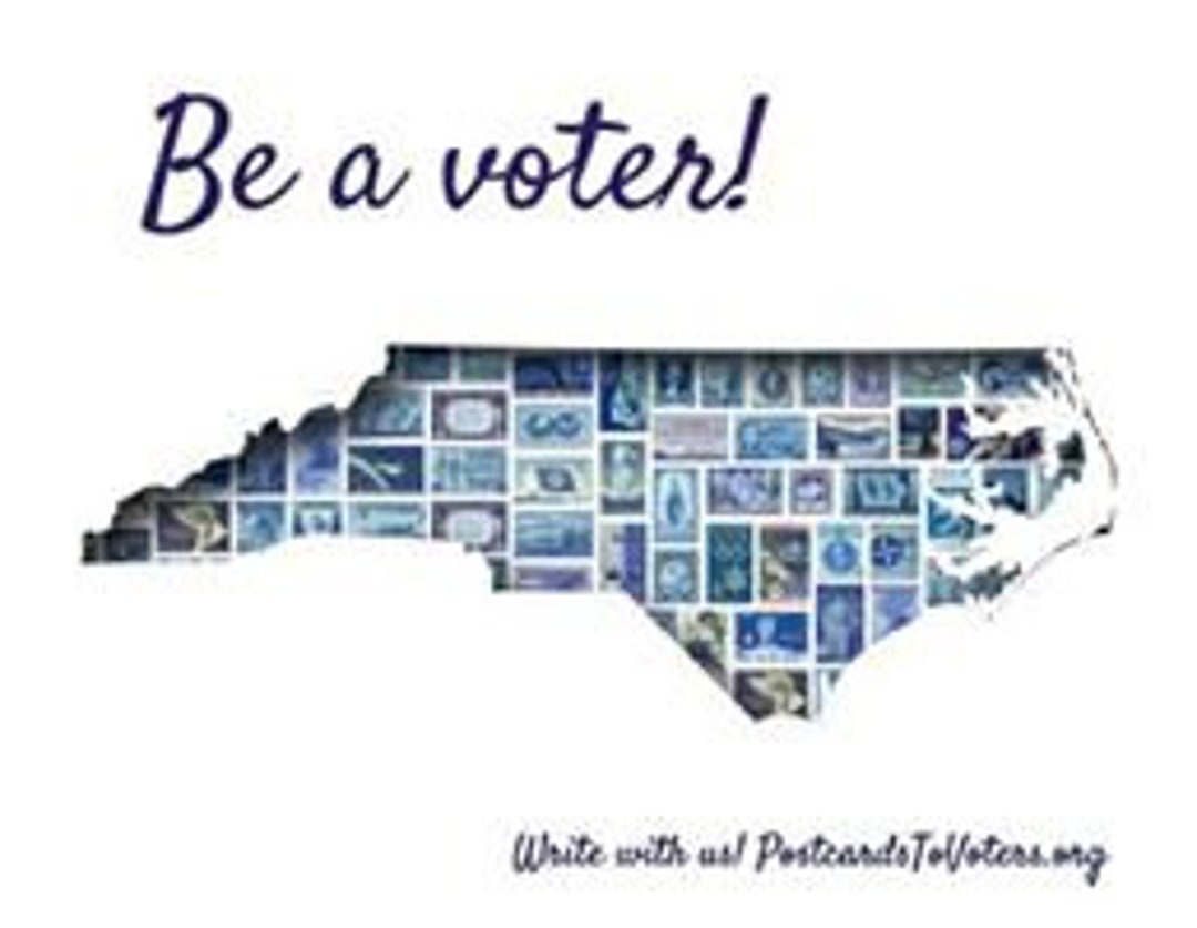 Postcards to Voters Printable Template: Blue North Carolina - Etsy
