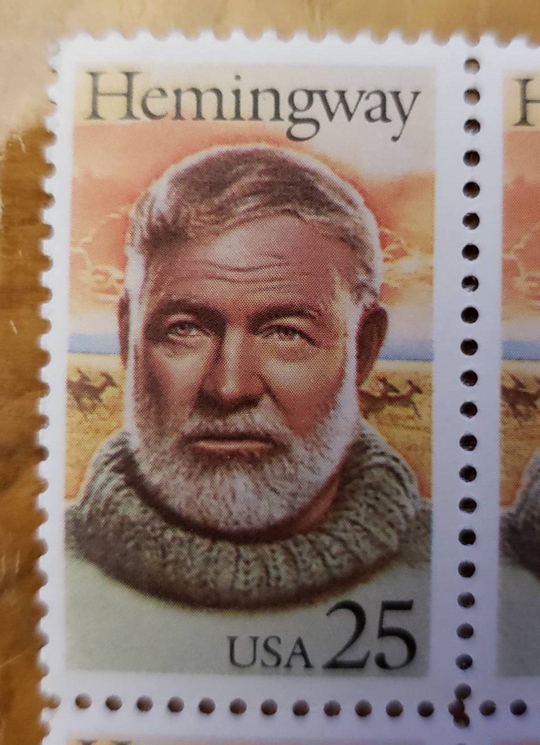 Five 5 Ernest Hemingway 25c // Vintage Unused Postage Stamps // 25 Cent ...