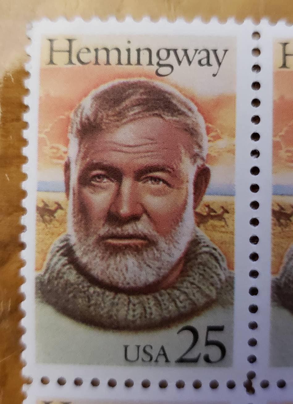 Five 5 Ernest Hemingway 25c // Vintage Unused Postage Stamps - Etsy