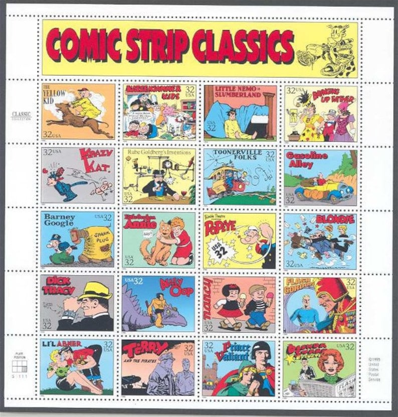 20 Stamps Comic Strip Classics (sheet) 32c // Unused Postage Stamps ...