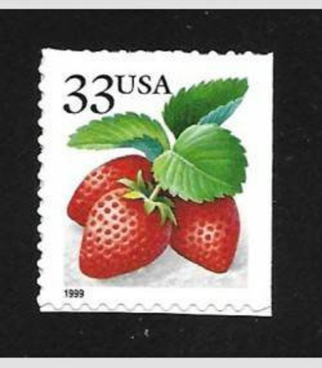 Five 5 Vintage Unused Postage Stamps - Strawberry 33c // 33 Cent Stamps ...