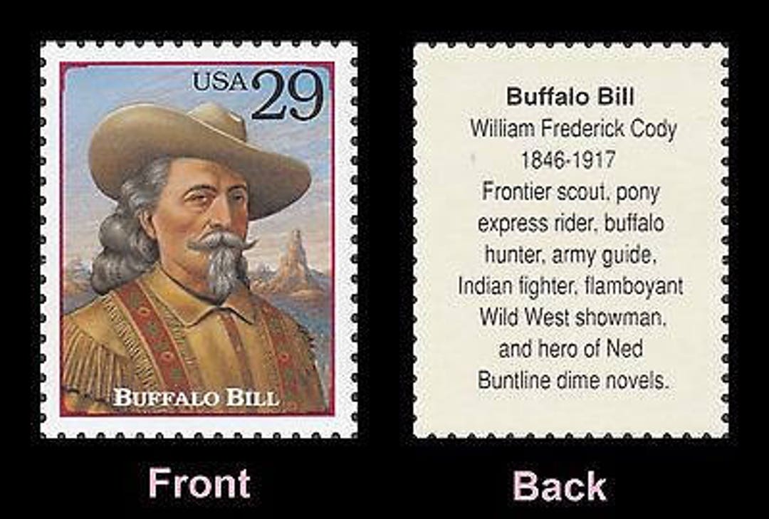 One 1 Vintage Unused Postage Stamps - Buffalo Bill 29c // 29 Cent Stamp ...