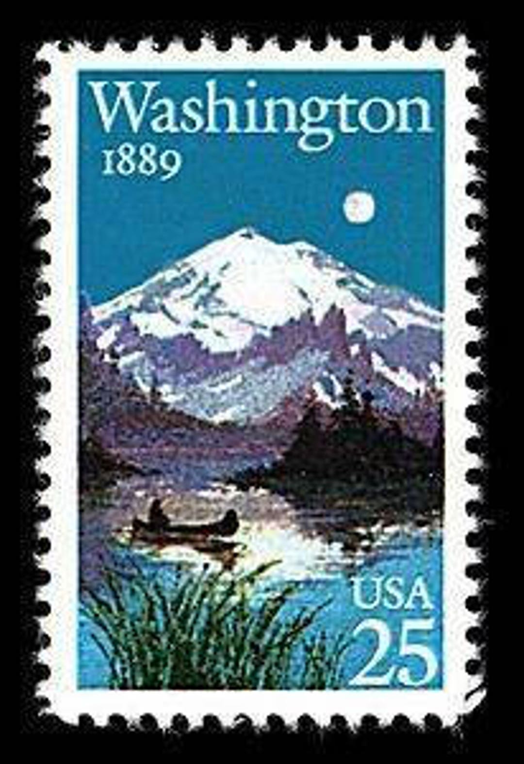 Five 5 Vintage Unused Postage Stamps Washington 25c // 25 Cent Stamps ...