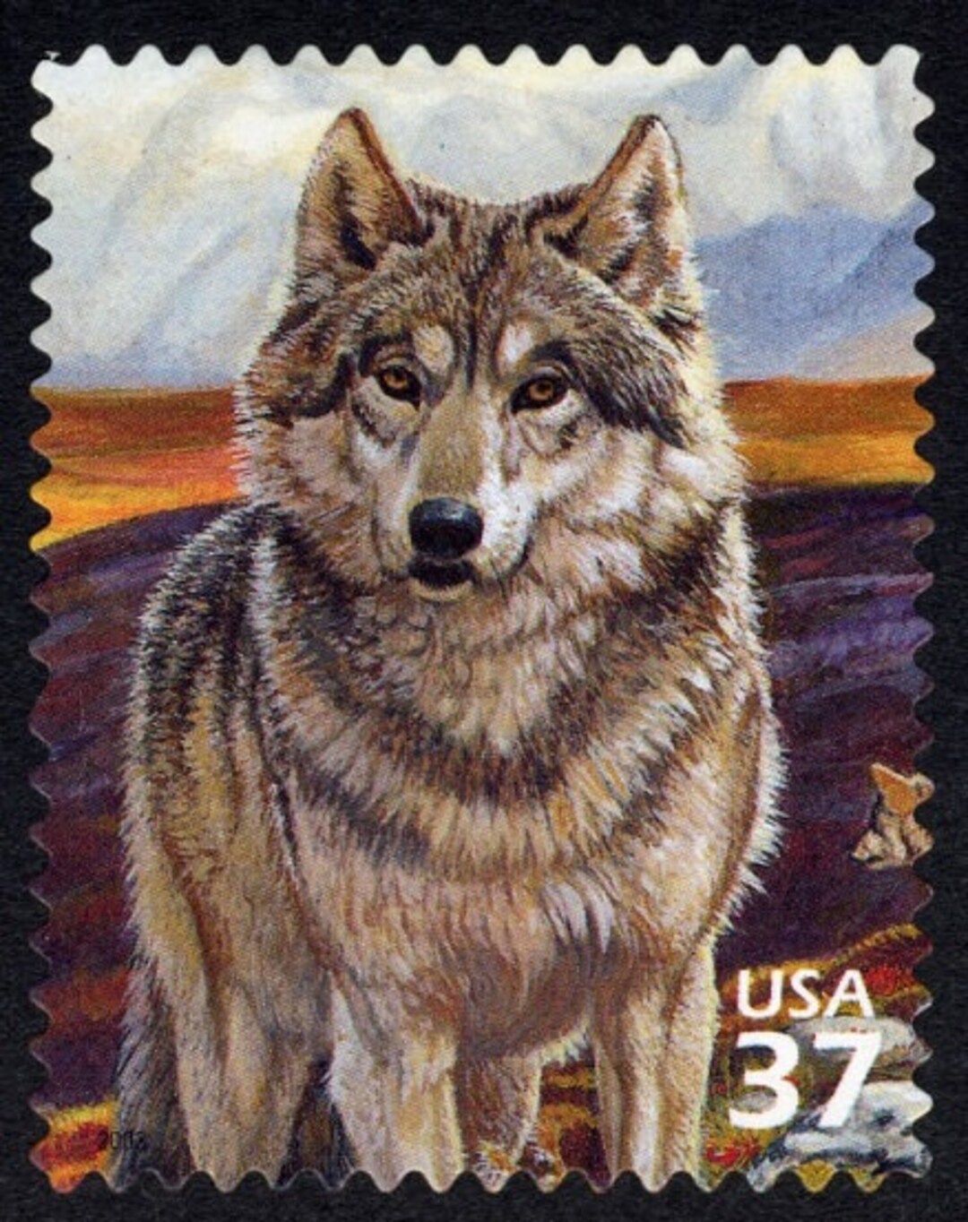 Five 5 Gray Wolf 37c Stamps // Arctic Tundra (5th Nature of America ...