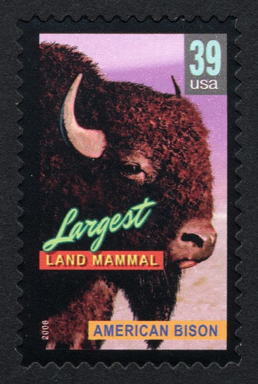 Vintage 2006 Bison 39c Stamps // Wonders of America // Unused 39 Cent ...