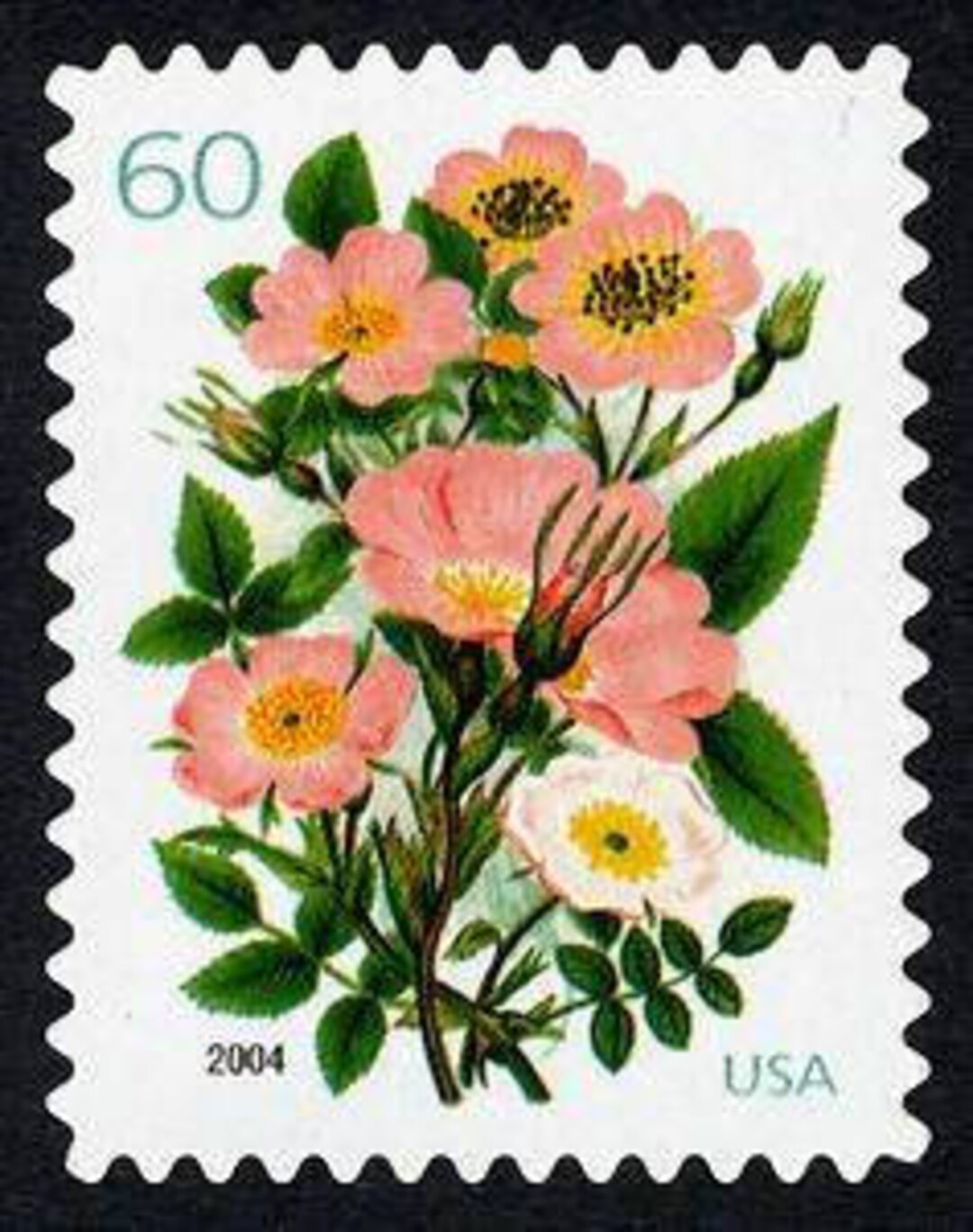 Five 5 Bouquet of Flowers 60c Stamps // Vintage Unused Postage Stamps ...