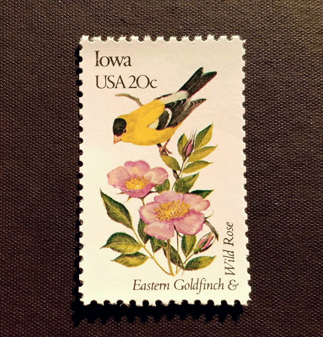 Five 5 Iowa State Bird and Flower 20c // Vintage Unused Postage Stamps ...