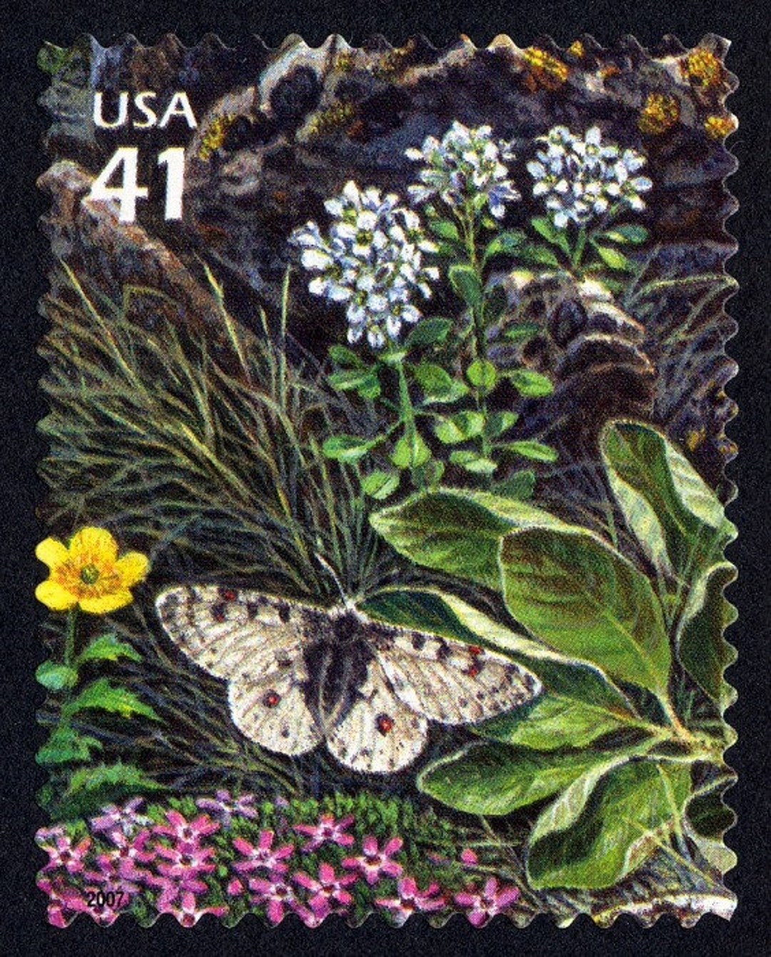 One 1 Rocky Mountain Parnassian Butterfly 41c // Alpine Tundra 41c (9th ...