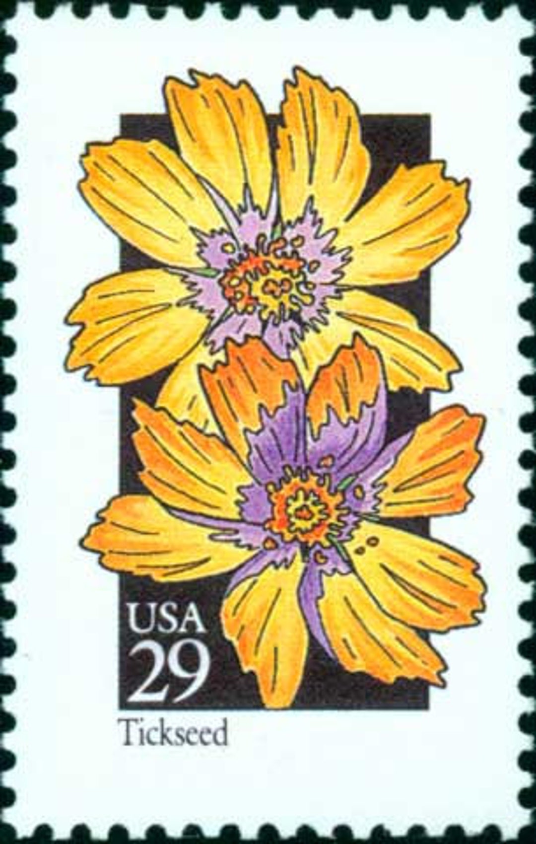 Five 5 Tickseed 29c Stamps // Wildflowers // Vintage Unused Postage ...