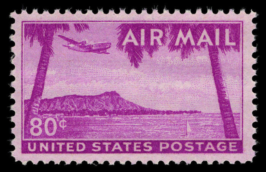 One 1 Vintage Unused Postage Stamps - Diamond Head Honolulu Hawaii 80c ...