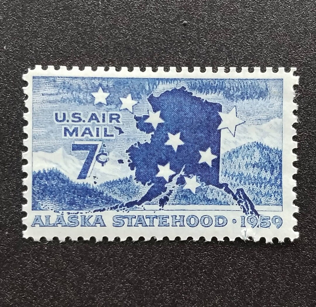 Five 5 Alaska Air Mail 7c // Vintage Unused Postage Stamps 7 Cent ...
