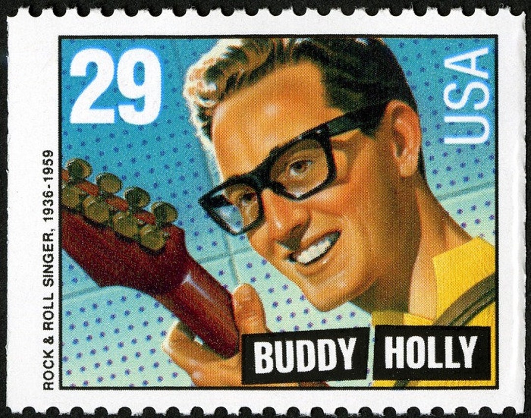 One 1 Buddy Holly 29c // Vintage Unused Postage Stamp // 29 Cent Stamp ...