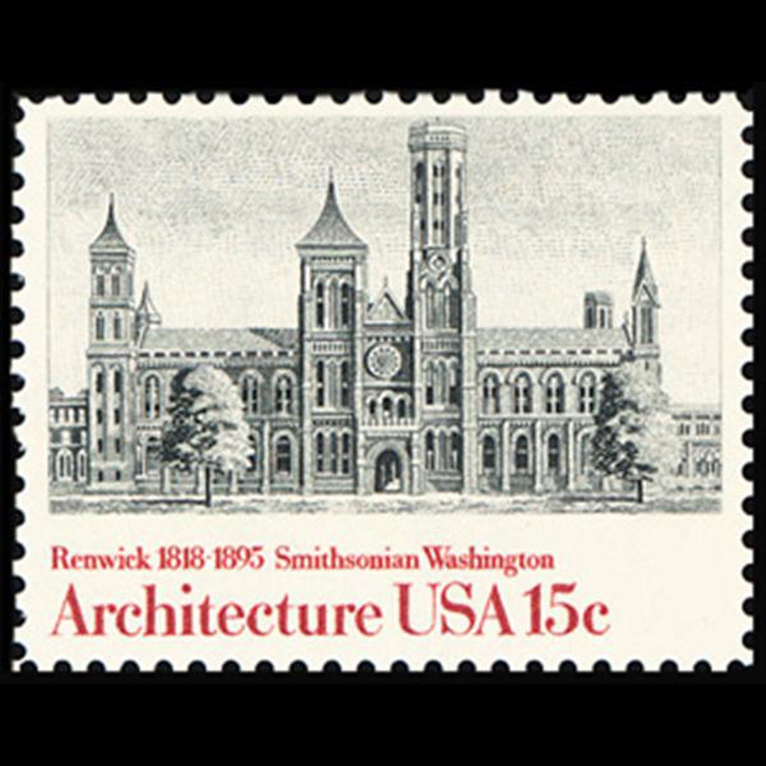 One 1 Architecture: the Smithsonian 15c // Vintage Unused Postage Stamp ...