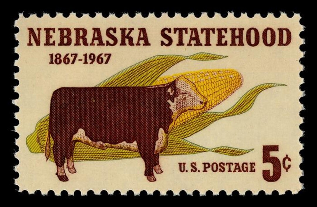 Five 5 Nebraska Statehood 5c // 5 Cent Stamps // Face Value 0.25 - Etsy