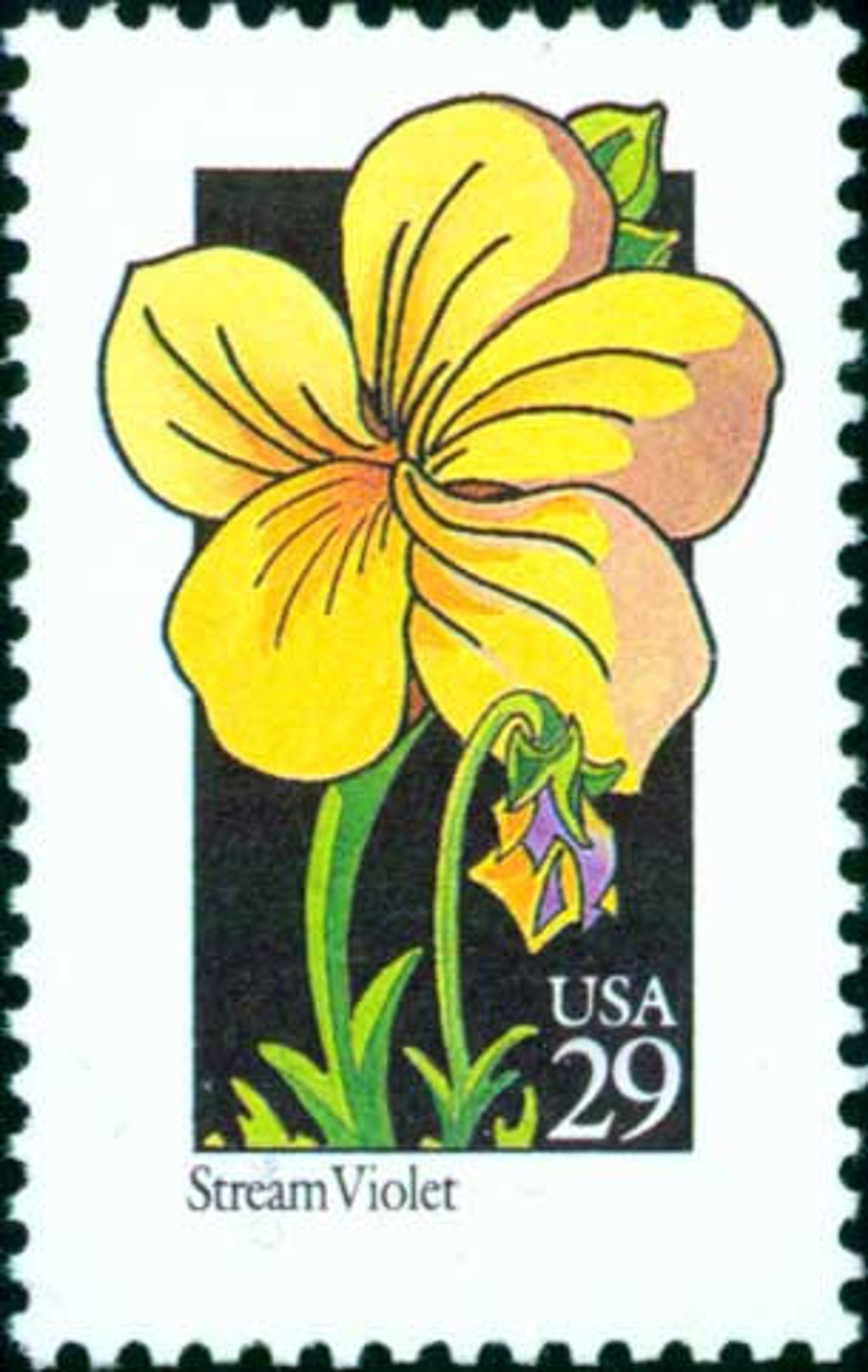 Five 5 Stream Violet 29c Stamps // Wildflowers // Vintage Unused ...