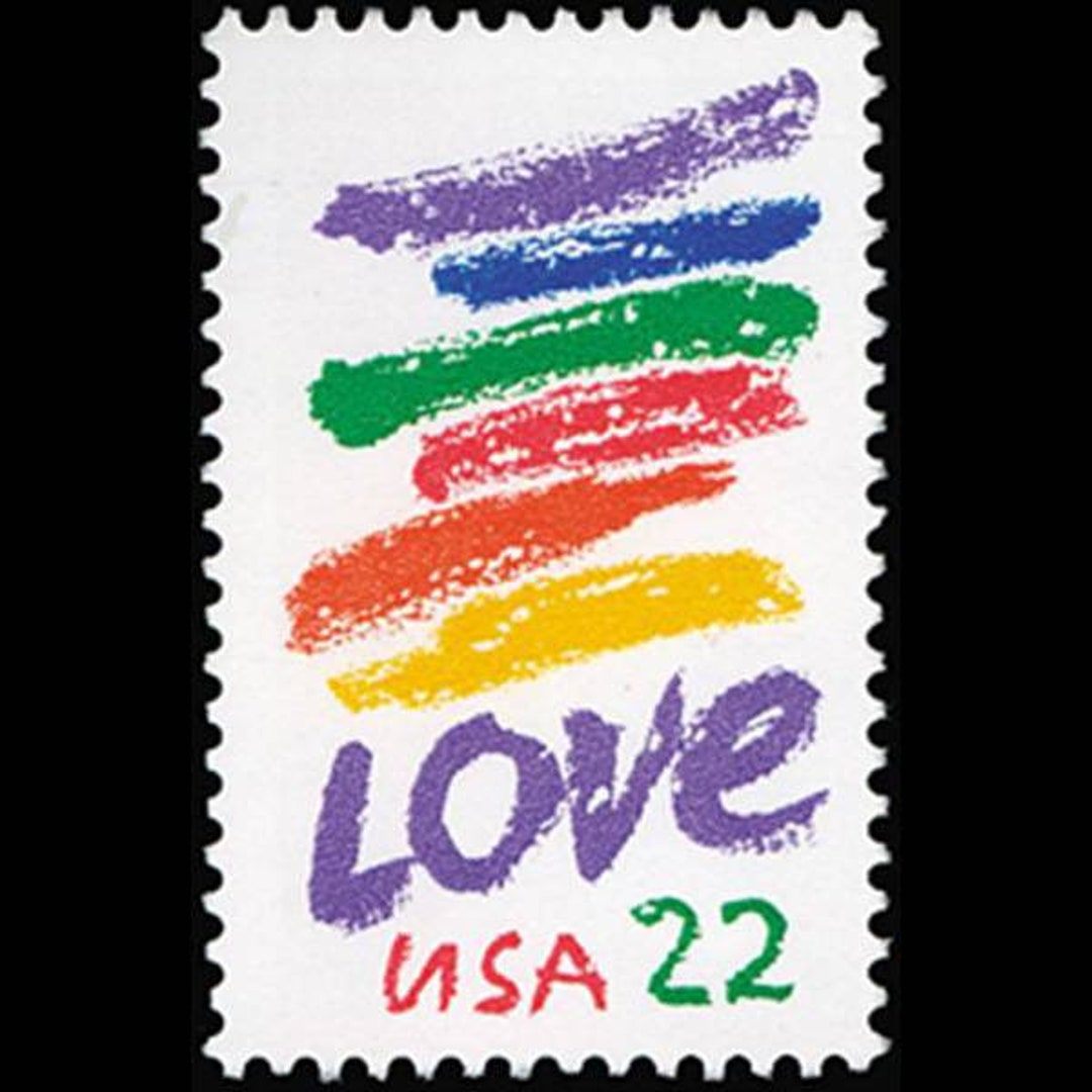 Five 5 Vintage Unused Postage Stamps - Rainbow Love 22c // 22 Cent ...