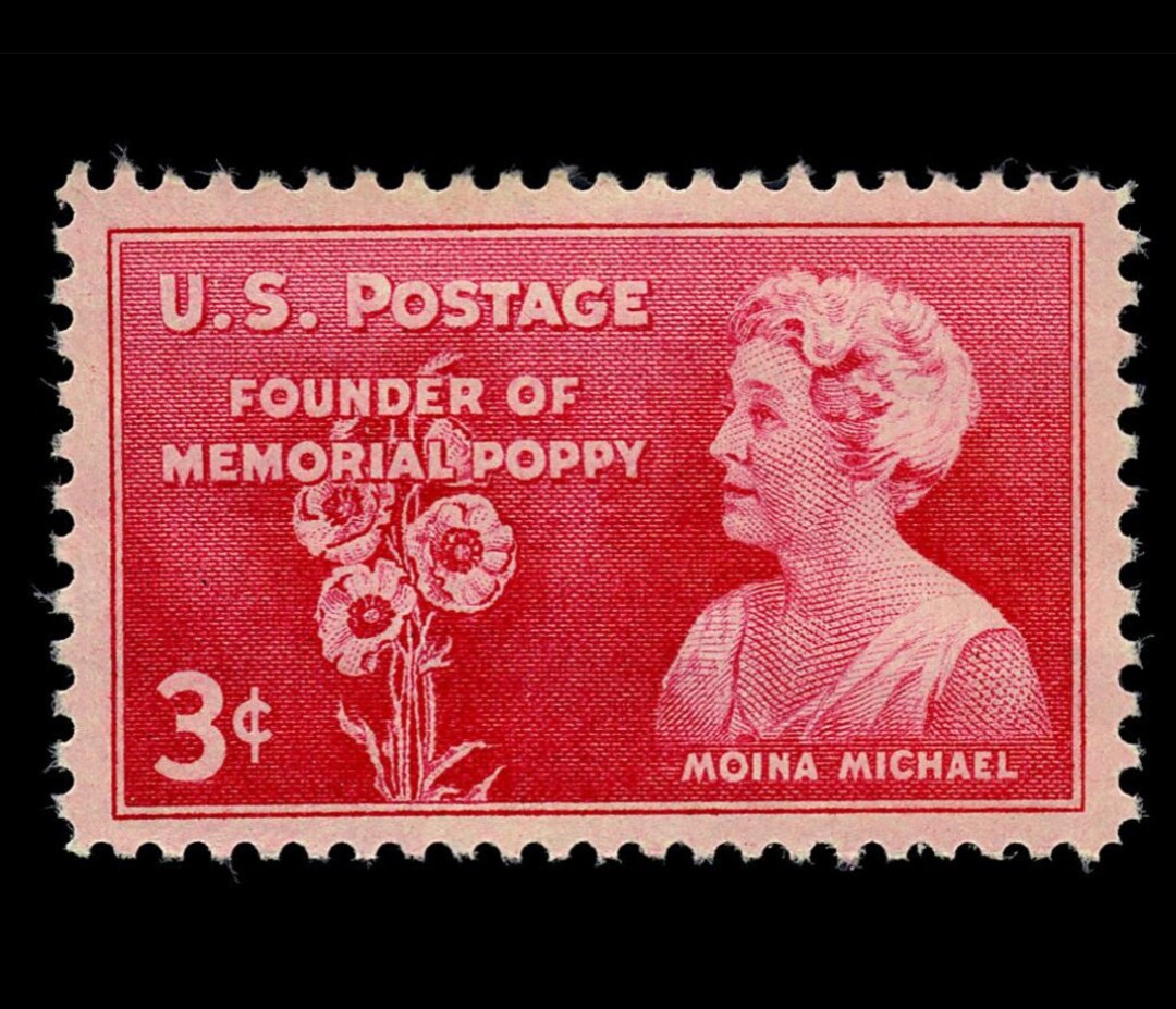 Moina Michael Memorial Poppy Vintage Stamp, 3 Cent Unused Postage - Etsy