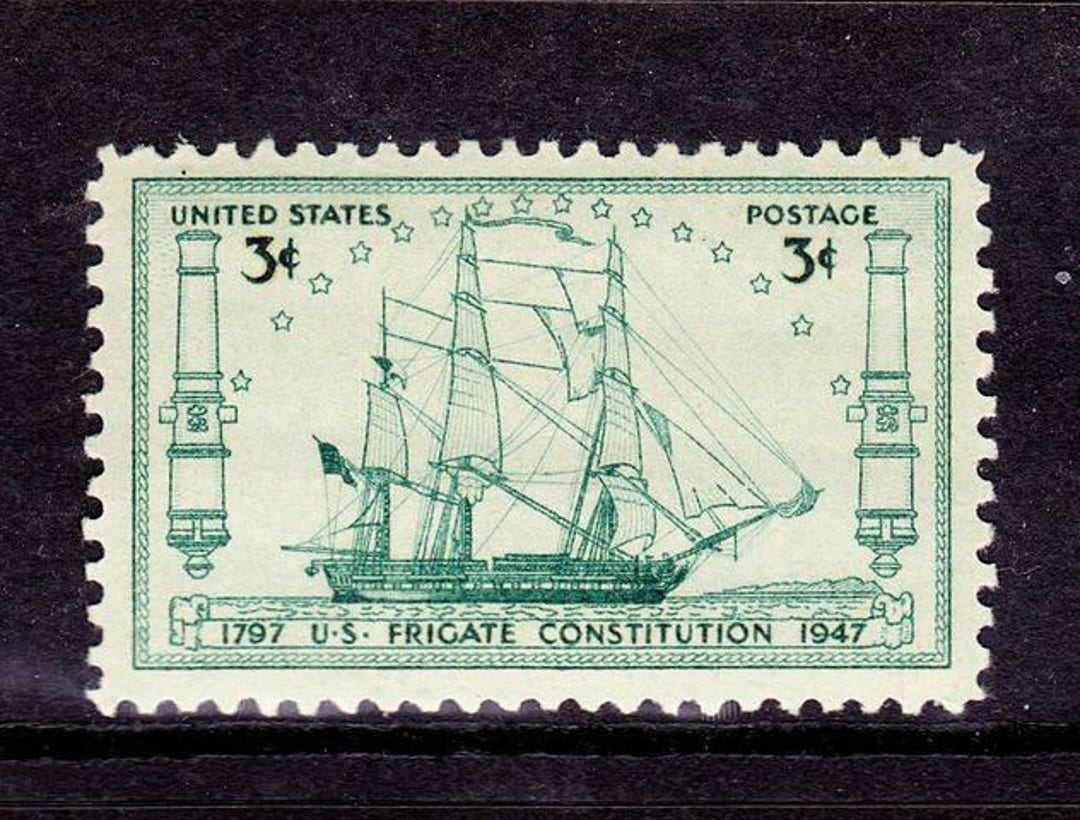 Five 5 US Frigate Construction 3c Stamps // Vintage Unused Postage ...