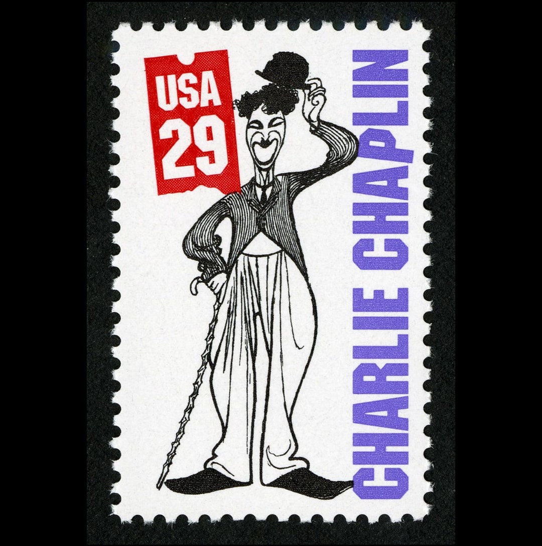 One 1 Vintage Unused Postage Stamp Silent Film Stars: Charlie Chaplin ...