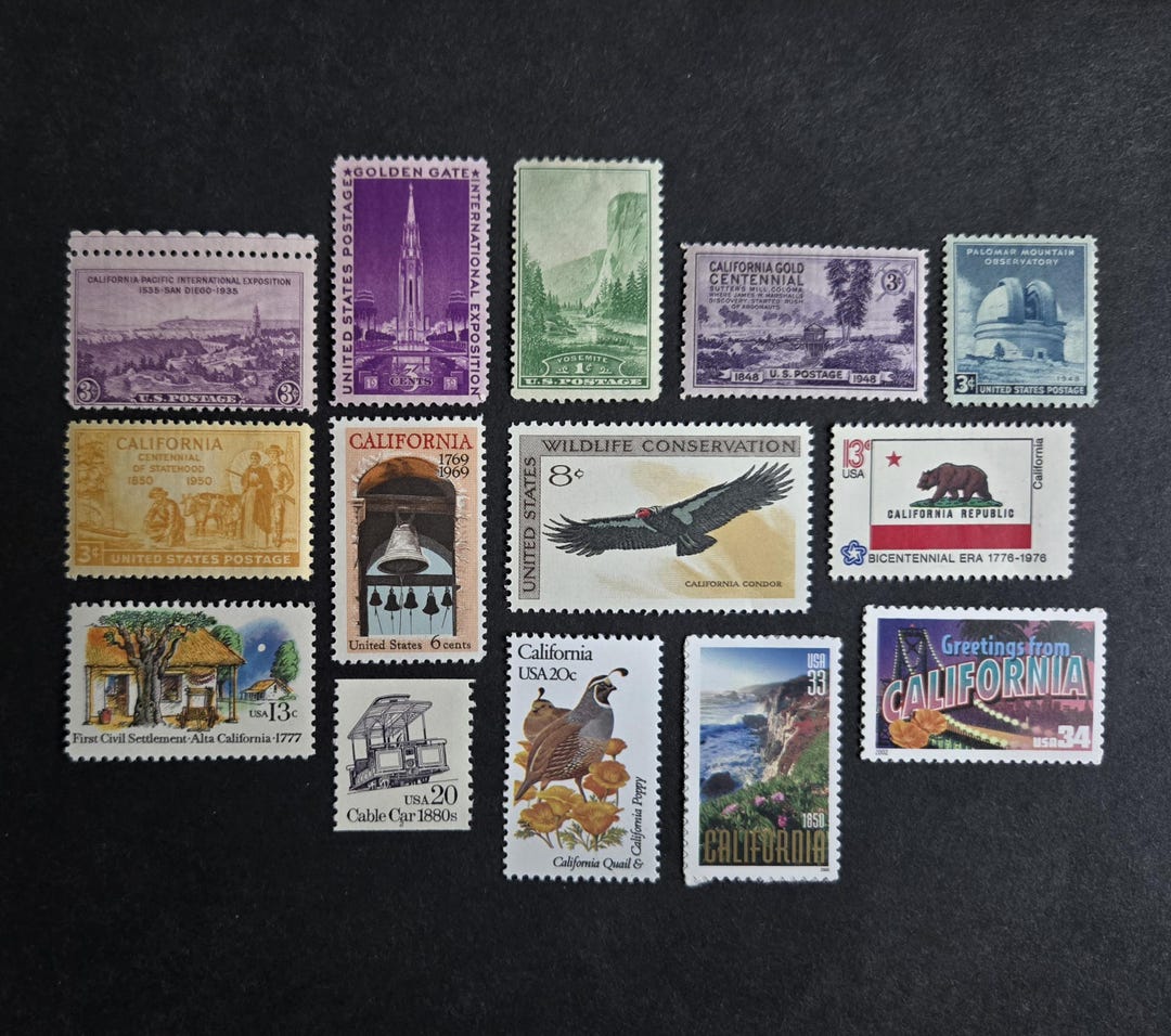Set #1 Vintage California Postage Collection, 14 Stamps – Postage From ...