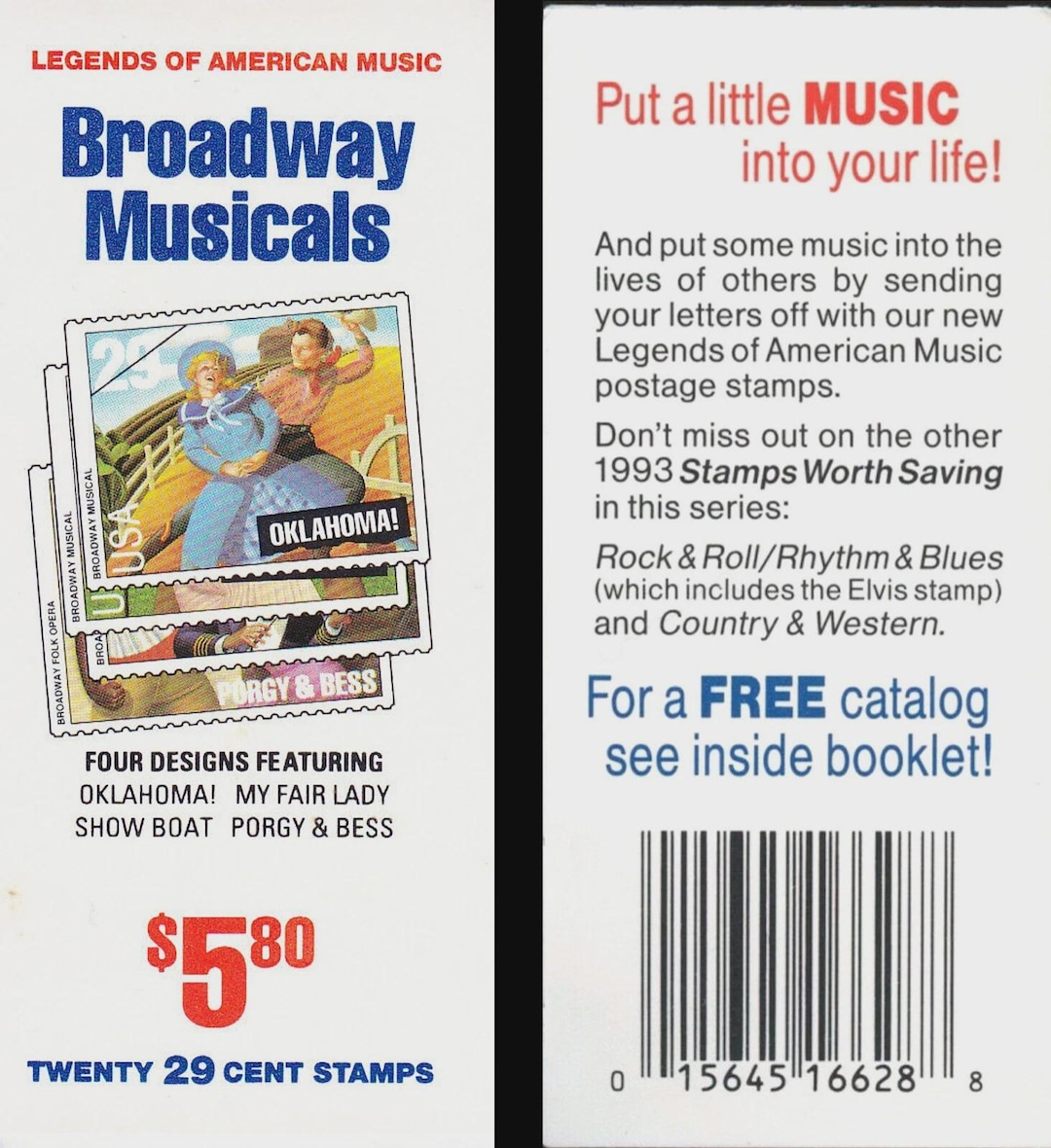 Twenty 20 Broadway Musicals 29c Stamps (booklet) // Vintage Unused ...