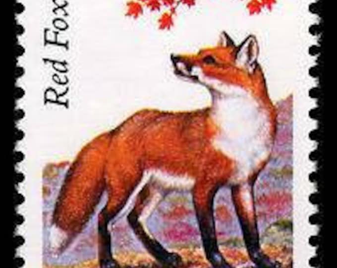 Five 5 Red Fox 22c Stamps // North American Wildlife // Vintage Unused ...