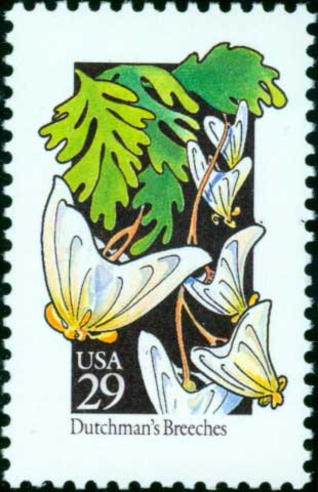 Five 5 Dutchman's Breeches 29c Stamps // Wildflowers // Vintage Unused ...