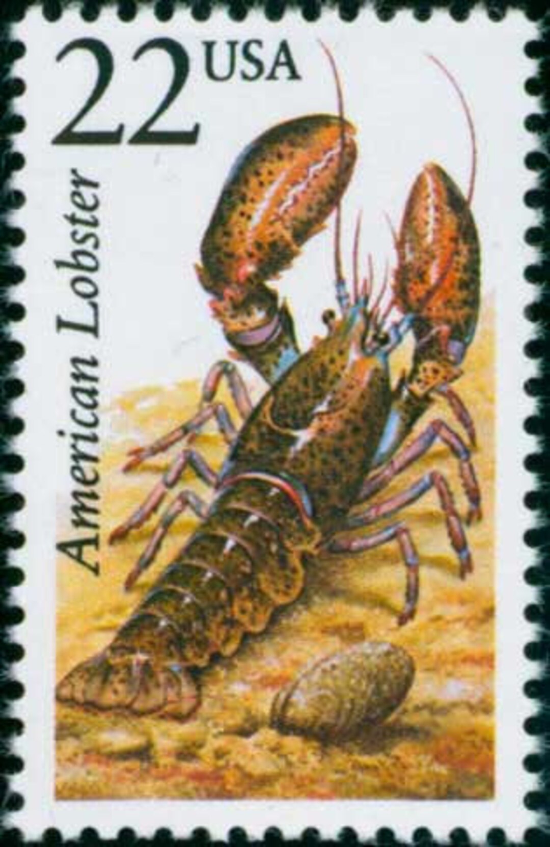 Five 5 American Lobster 22c Stamps // North American Wildlife ...