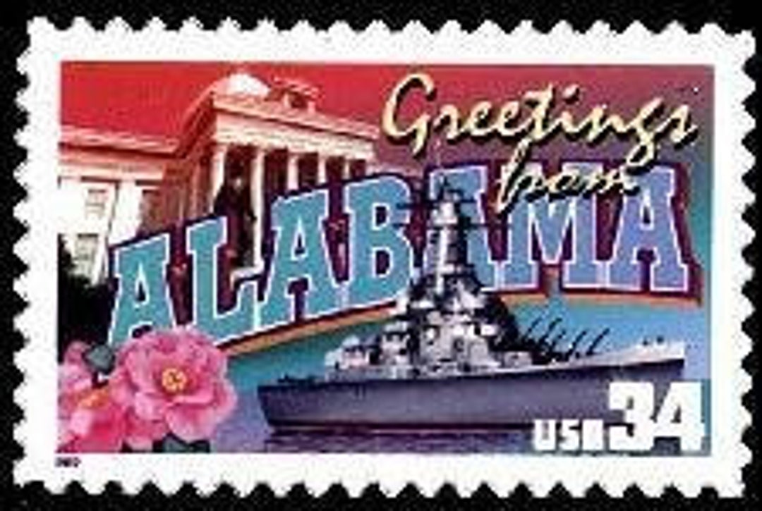 Five 5 Greetings From Alabama 34c // Unused Postage Stamps // - Etsy