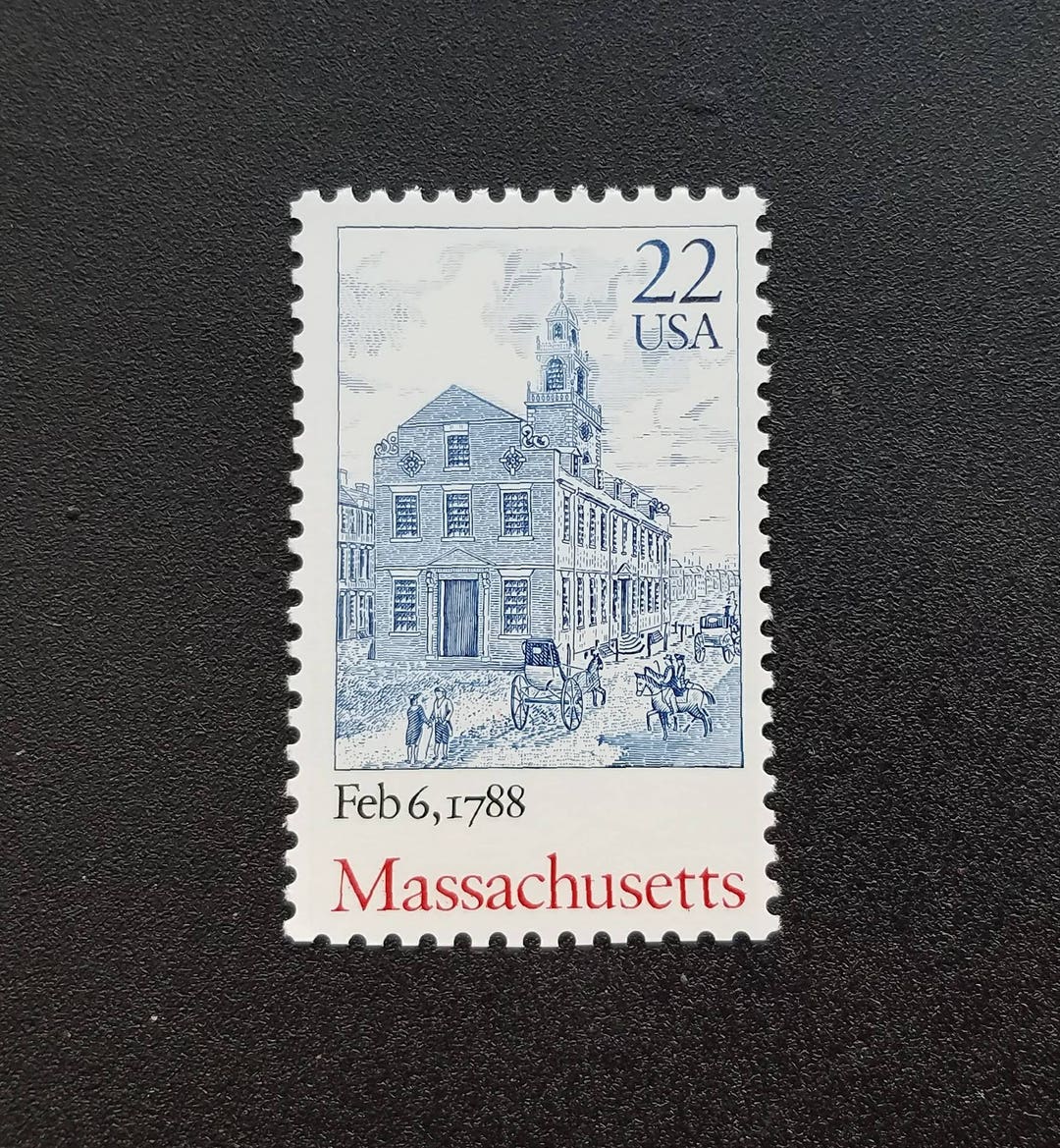Five 5 Vintage Unused Postage Stamps - Massachusetts 22c // 22 Cent ...