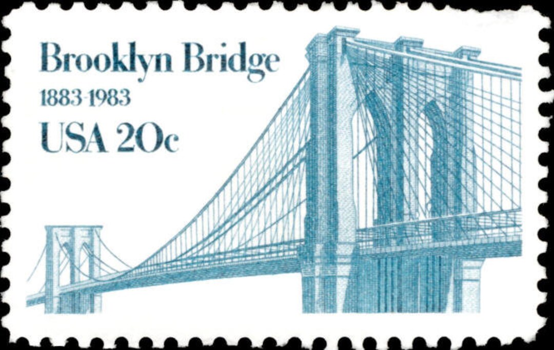 Vintage Brooklyn Bridge Postage Stamps - Unused 20 Cent Stamps, Set of ...