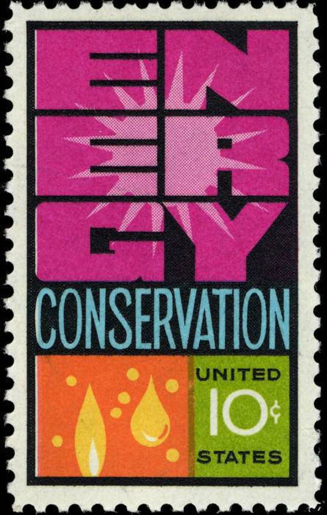 Five Energy Conservation 10 Cent Vintage Unused Postage Stamps - Etsy