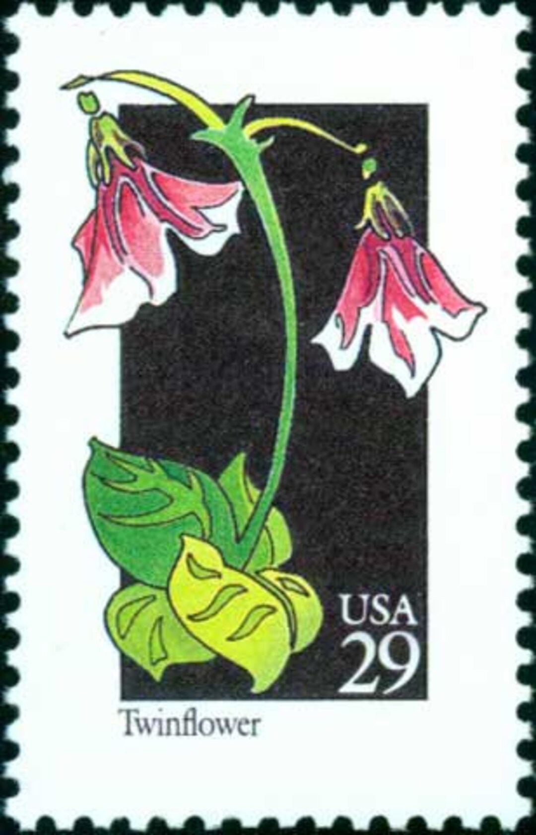 Five 5 Twinflower 29c Stamps // Wildflowers // Vintage Unused Postage ...