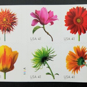 Twenty (20) Unused Postage Stamps - Beautiful Blooms // 41 Cent Stamps ...