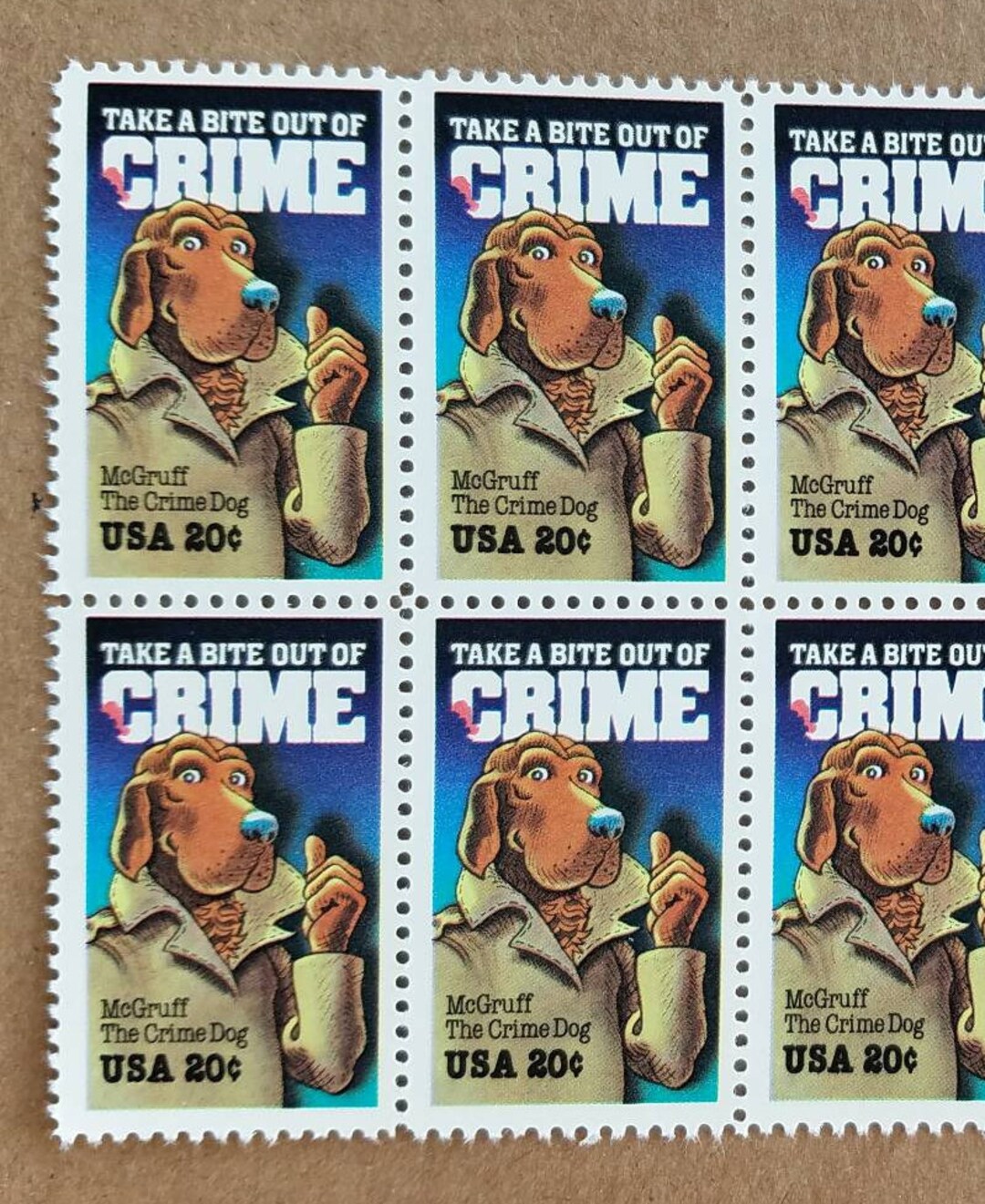 Five Vintage Mcgruff the Crime Dog 20c Postage Stamps - Etsy