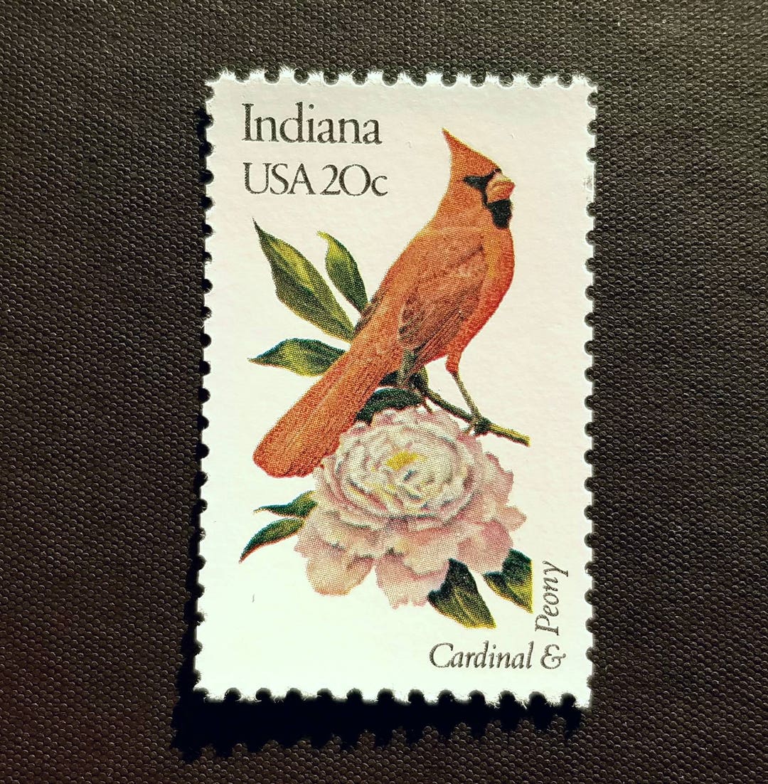 Vintage Indiana Bird & Flower 20c Postage Stamps: 20 Cent, Set of 5 - Etsy