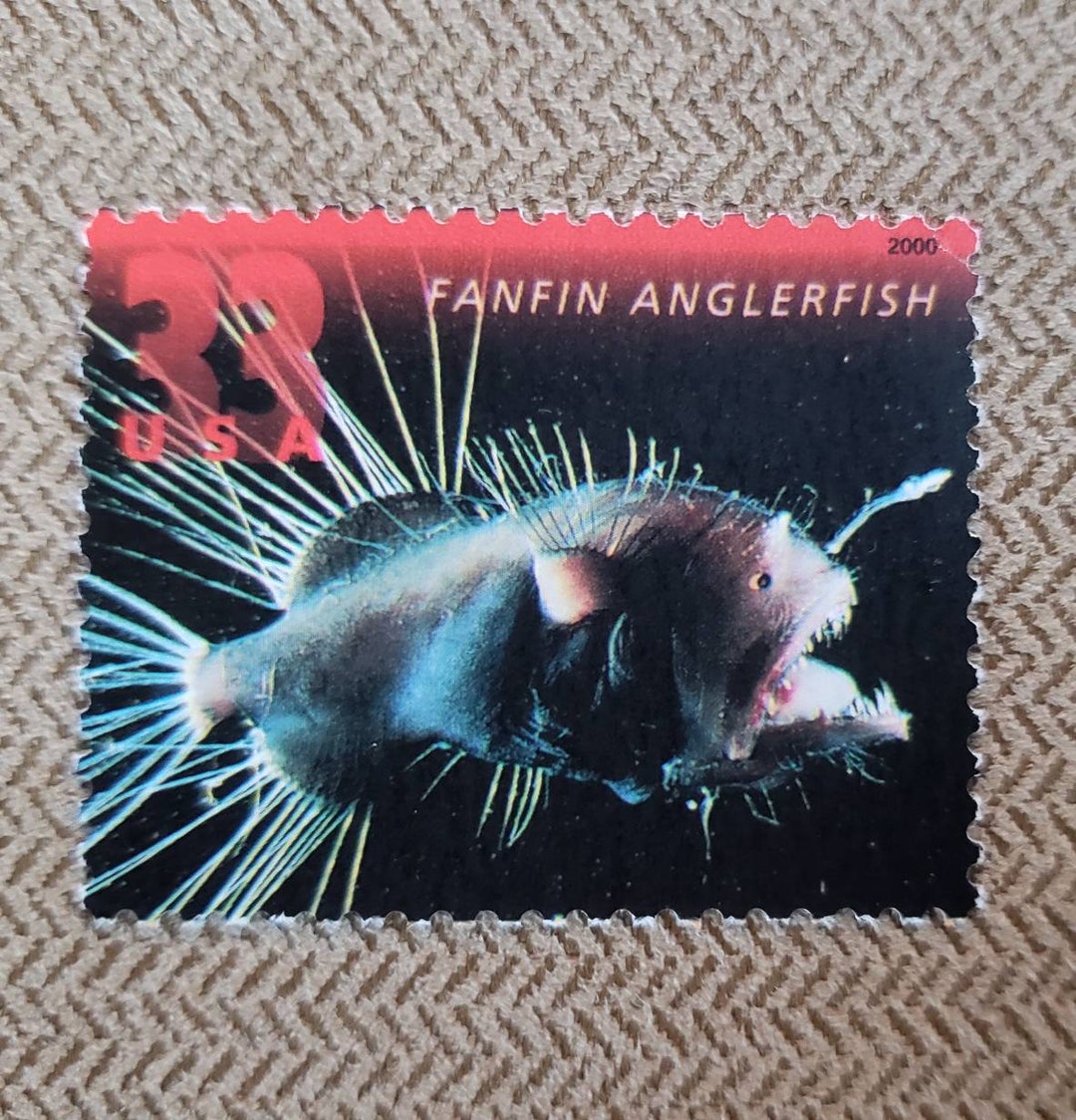 Five 5 Vintage Unused Postage Stamps - Fanfin Anglerfish 33c // 33 Cent ...