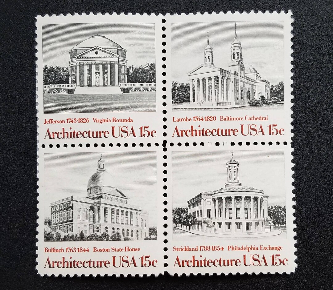 Architecture 15 Cent Stamps: 1979 Vintage Unused Postage (set of 4) - Etsy