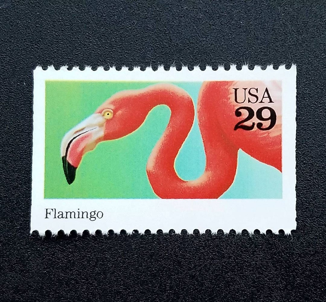 Five (5) Flamingo Postage Stamps - Wild Animals, Flamingo 29c // 29 ...