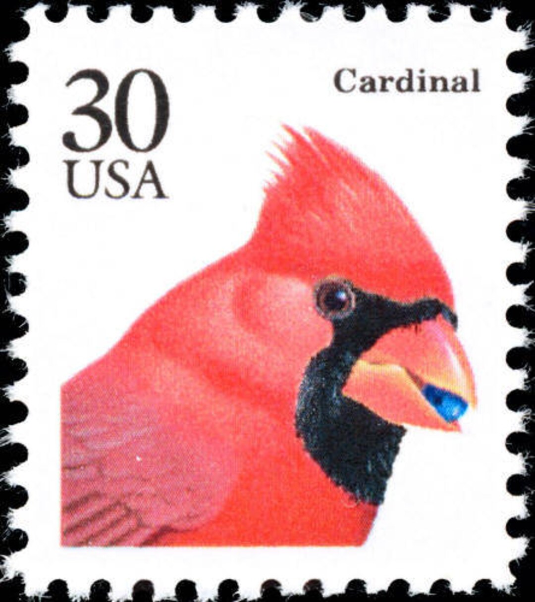 Vintage Red Cardinal Postage Stamps - 30 Cent Unused (set of 5) - Etsy