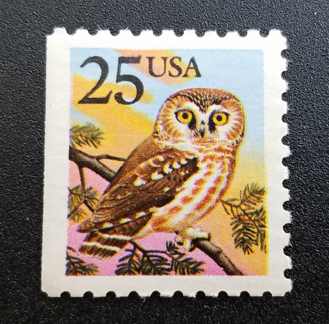 Owl Postage Stamps: 25 Cent Vintage Unused (set of 5) - Etsy