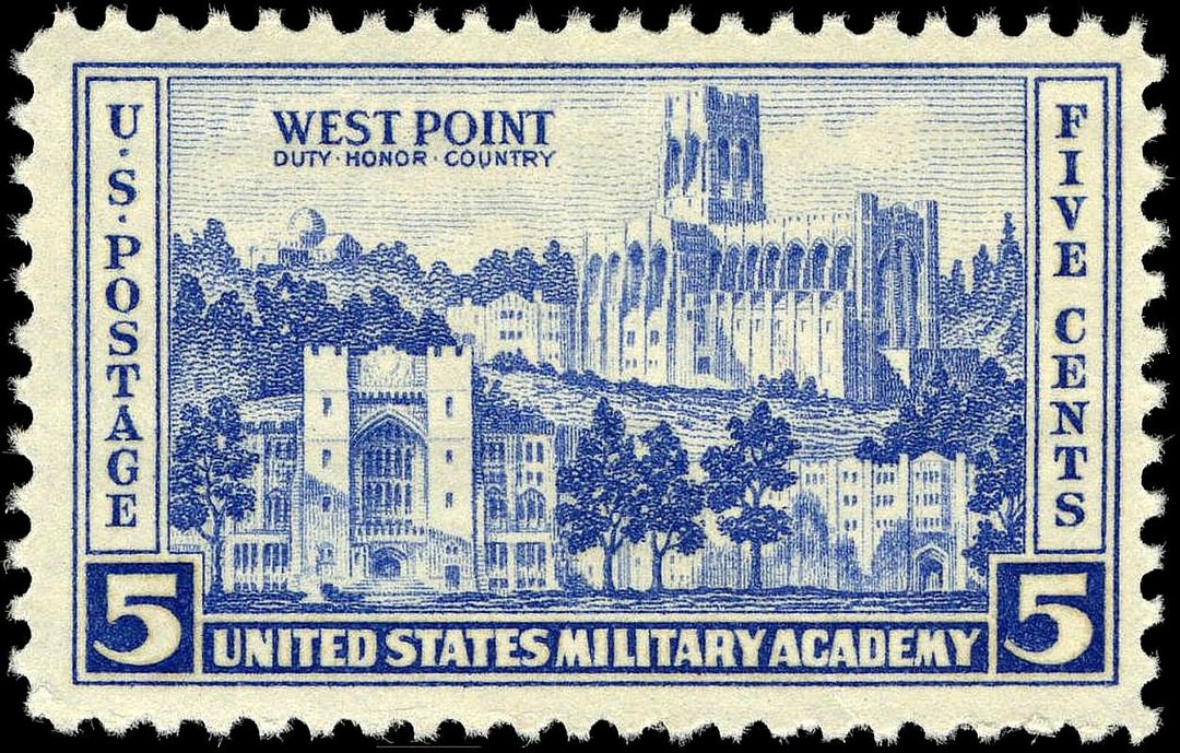 Five 5 Vintage Unused Postage Stamps - West Point 5c // 5 Cent Stamps ...
