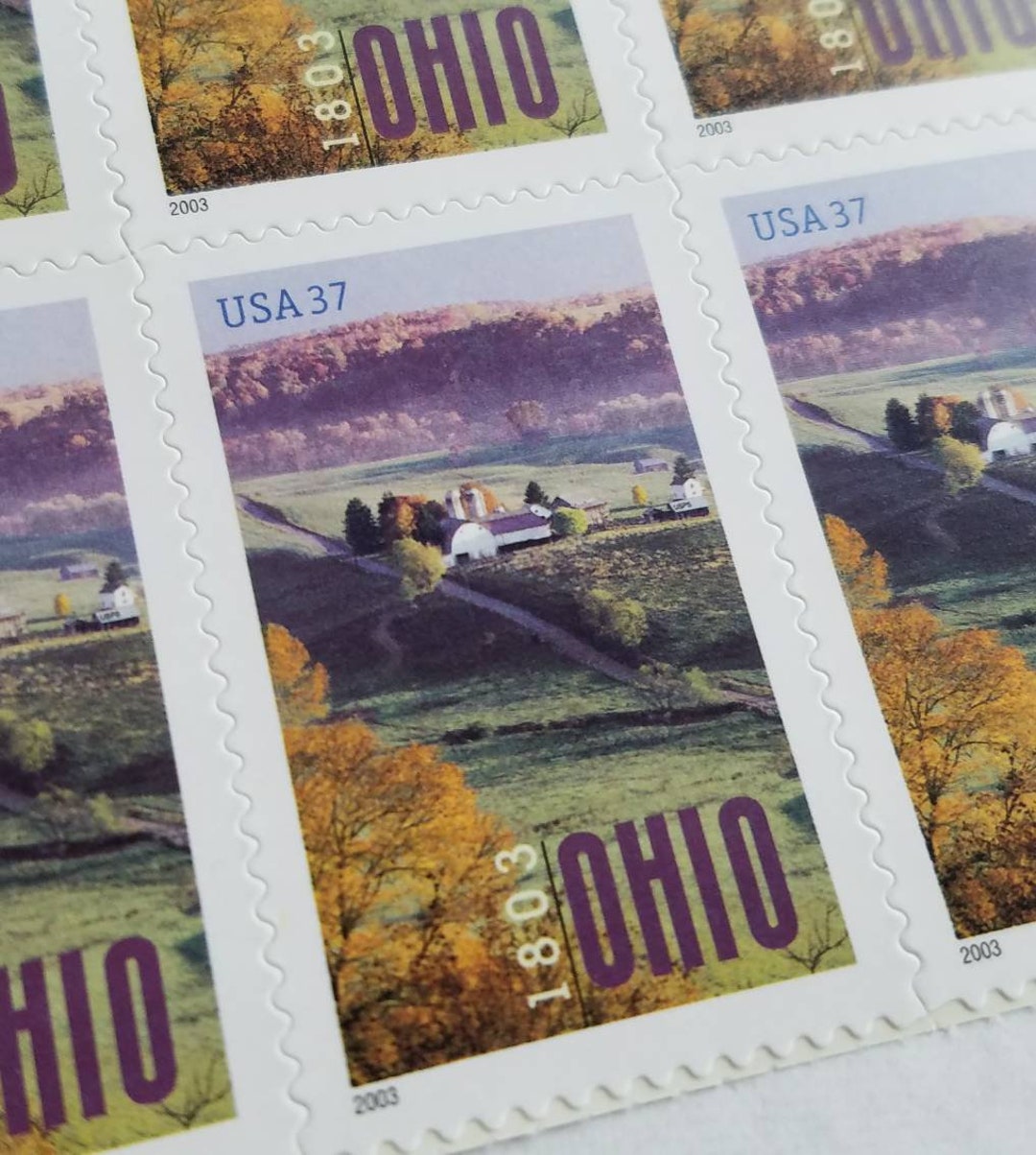 Five 5 Ohio Sesquicentennial 37c // Unused Postage Stamps 37 Cent ...