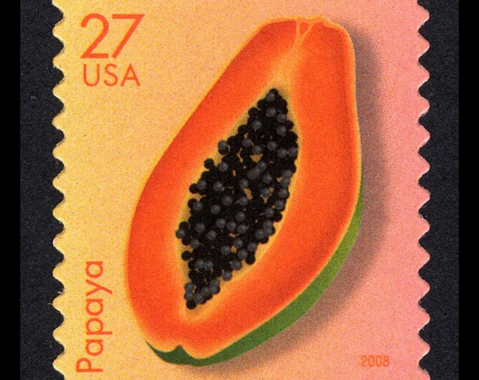 Five 5 Vintage Unused Postage Stamps Tropical Fruit Papaya 27c // 27 ...